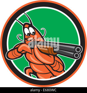 Crayfish Lobster Aiming Shotgun Cartoon Stock Photo - Alamy