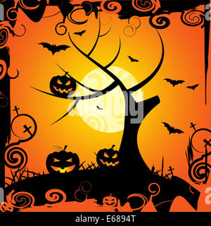 Halloween Tree Representing Trick Or Treat And Haunting Ghost Stock ...