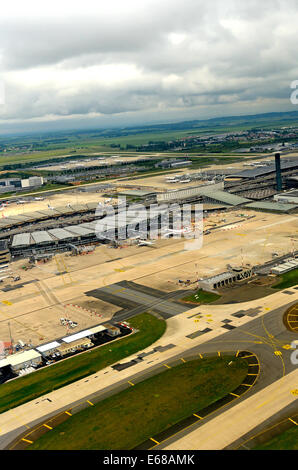 aerial view of Roissy Charles-de-Gaulle international airport , Paris ...