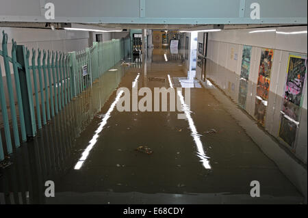 Worthing Station under water after freak weather caused by the tail end ...