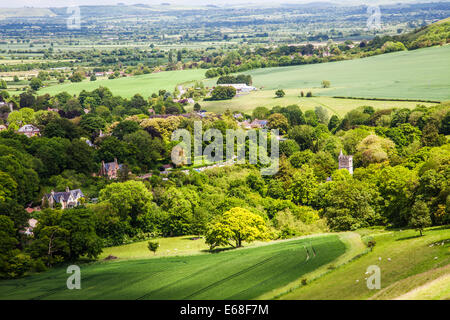 View over the small village of Bratton in Wiltshire Stock Photo - Alamy