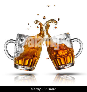 beer,beer glass,toast,spill over Stock Photo - Alamy
