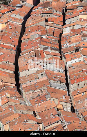 The perched village of Breil sur Roya in the Roya valley in the Mercantour national Park, back ...
