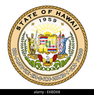The state Seal of Hawaii over a white background Stock Photo - Alamy