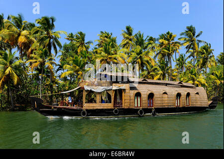 A Traditional Rice Boat or kettuvallam, Kerala backwaters, India, The ...