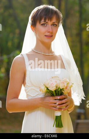 Gorgeous bride in a beautiful dress. wedding day Stock Photo - Alamy