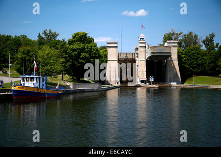 The hydraulic lift locks at Peterborough Ontario Canada is Lock 21 on ...