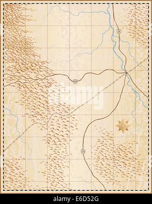Editable vector illustration of a generic map of mountains Stock Vector ...