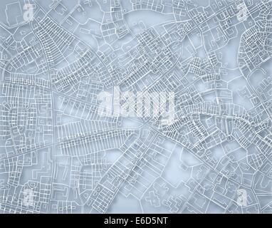 Editable vector street map of a generic city with names on a separate ...