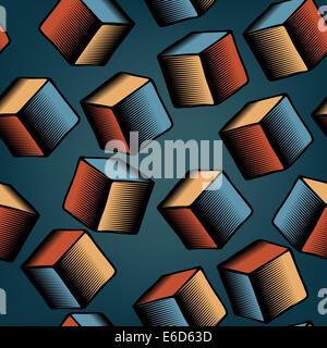 Editable vector seamless tile of falling cubes Stock Vector Image & Art ...