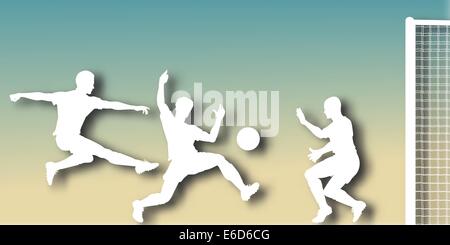 Editable vector cutout of action in a football match with background ...