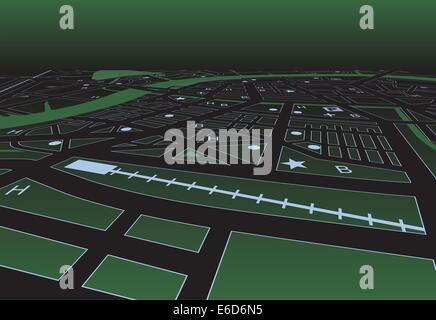 Vector streetmap of a generic city at night Stock Vector Image & Art ...