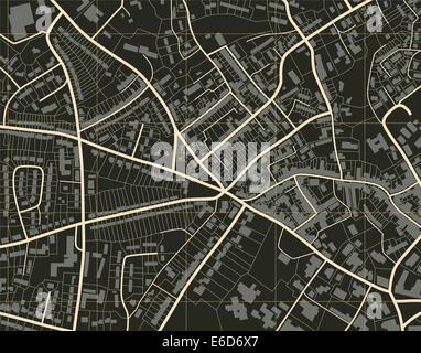 Editable vector illustration of a generic street map without names ...