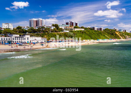 Overlooking Bournemouth Beach photographed from the Pier Dorset England ...
