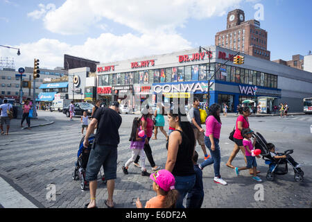 Stores and shopping in the Fordham Road shopping district in the Bronx ...