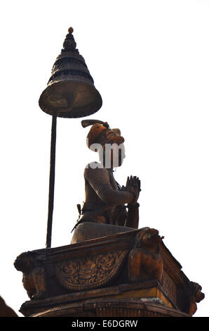 Statue image King Ranjit Malla in Bhaktapur Durbar Square is an ancient ...