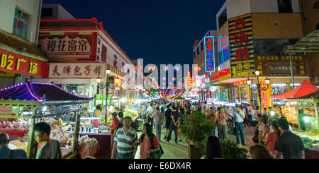People at Dunhuang Night Market, Dong Dajie, Dunhuang, Jiuquan, Gansu ...