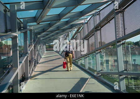 Pedestrian bridge at Railway station, Osijek, Slavonia, Croatia Stock ...
