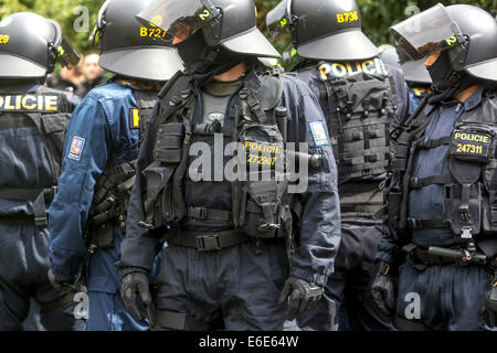 Czech Police intervention unit in uniform, squad Czech Republic riot ...