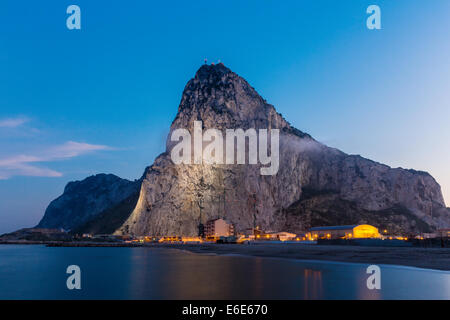 Aerial view of Gibraltar as seen from the top of the Rock of Gibraltar ...