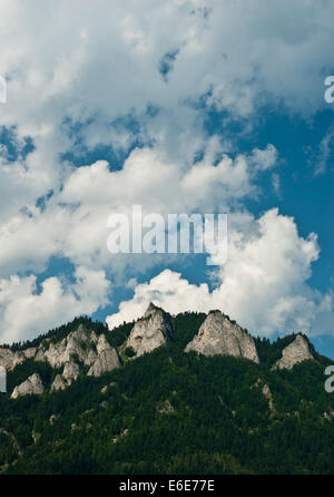 Summer view of the Three Crowns in the Pieniny at the foot of the Tatra ...