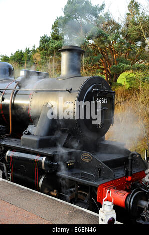 Steam locomotive "E V Cooper Engineer" on the Strathspey Steam Railway ...
