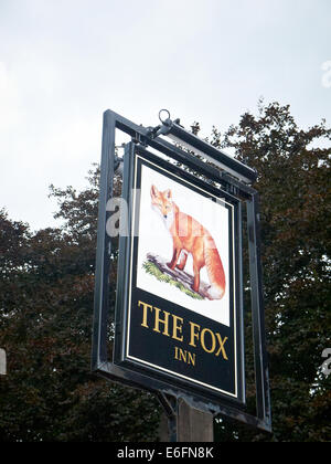 The Fox Inn pub sign UK Stock Photo - Alamy
