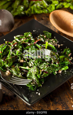 Homemade Healthy Sauteed Swiss Chard with Garlic and Cheese Stock Photo ...