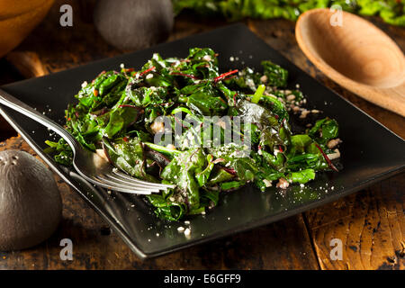 Homemade Healthy Sauteed Swiss Chard with Garlic and Cheese Stock Photo ...
