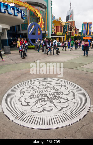 The Marvel Super Hero Island in Island of Adventure amusement park ...