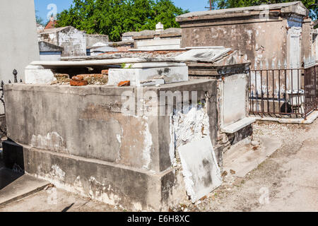 Above ground vaults in St Louis No 2 Cemetery New Orleans Louisiana USA ...