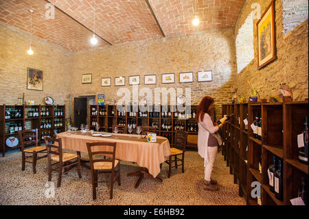 Italy Piedmont Langhe Mango Castle Regional Wine shop Stock Photo - Alamy