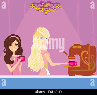 cute pretty girls in coffee break Stock Photo - Alamy