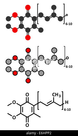 Coenzyme Q10 (ubiquinone) molecule, chemical structure Stock Photo - Alamy
