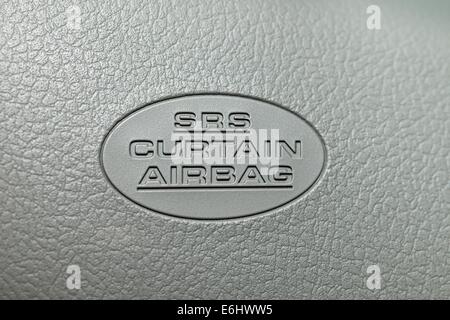 Safety side curtain airbag sign in new modern car Stock Photo - Alamy