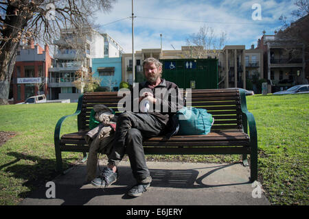 Scruffy Homeless Alcoholic Man Melbourne Australia Stock Photo - Alamy