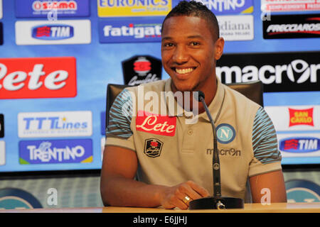 Jonathan De Guzman attends as Napoli's player at press conference in ...