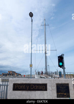 Pont y Ddraig cycle / foot bridge, Foryd Harbour, Rhyl taken at night ...