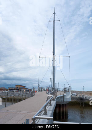 Pont y Ddraig cycle / foot bridge, Foryd Harbour, Rhyl taken at night ...