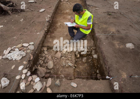 Archaeologists taking field notes at an excavation Stock Photo - Alamy