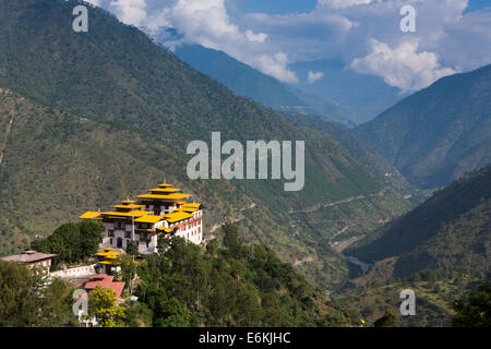 Eastern Bhutan, Trashigang, hillside Dzong on outskirts of town, above ...