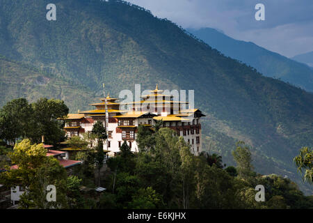 Eastern Bhutan, Trashigang, hillside Dzong on outskirts of town, above ...