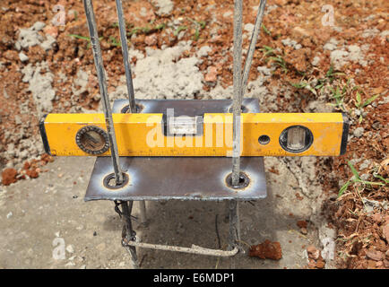 construction level meter checking at construction site Stock Photo - Alamy