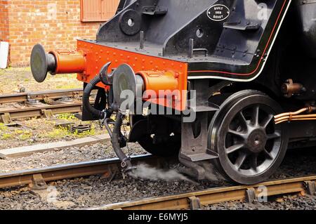 steam locomotive tender showing coupling rods england uk Stock Photo ...