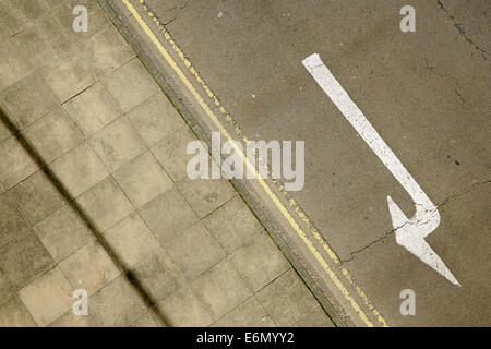 Road marking with a right turn arrow and a straight arrow Stock Photo ...
