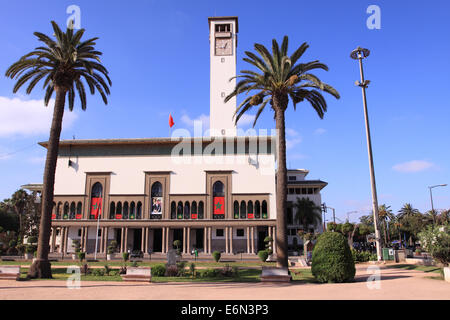 Morocco, Casablanca, Mohammed V square, Wilaya (ex city hall), 1937 ...
