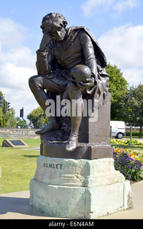Statue of Hamlet prince of denmark in front of the William Shakespeare ...