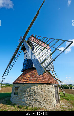 Stevington Post Mill Stevington village Bedfordshire England at sunset ...