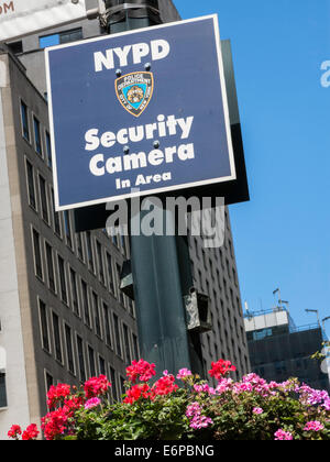NYPD Security Camera in Area Sign, NYC Stock Photo - Alamy