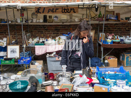 Flea market at Stockton on Tees, north east England. UK Stock Photo - Alamy